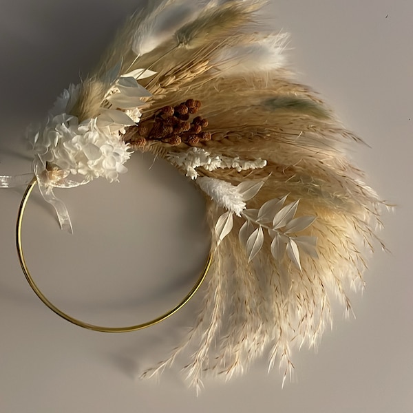 Wreath Cake Topper - Boho Dried Flower Cake Topper-party Cake Topper ...