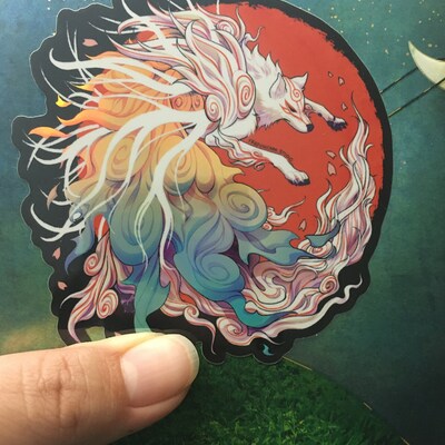 Okami Shiranui Sticker Solar Flare Sunset Extra Large 3.5 in X 3.7 in ...