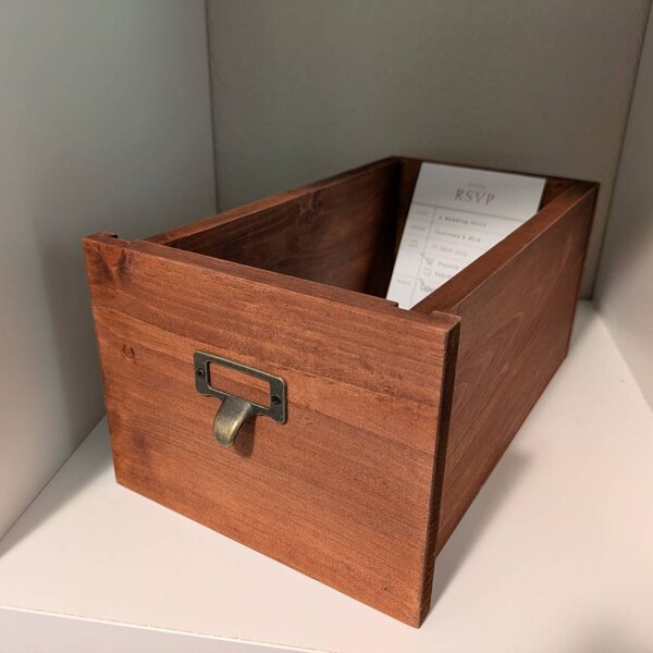 Library Drawer, Card Catalog Drawer, Wood Storage Box, Handmade ...