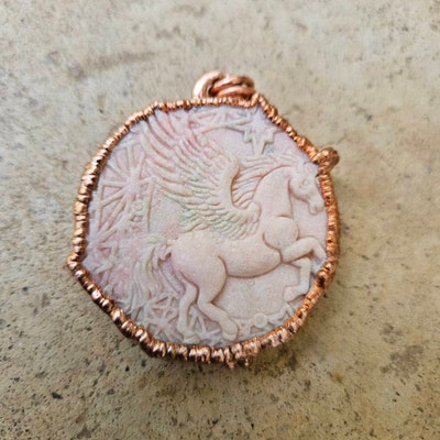 Knapped Rose Quartz Crescent Moon Necklace // Electroformed Jewelry ...