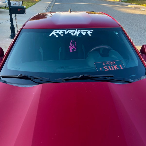 REVENGE Decal Sticker Vinyl Die Cut Windshield Banner JDM Tuner Car ...