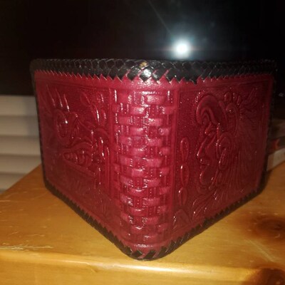 Handmade Mexican Hand Tooled Laced Leather Men's Wallets - Etsy