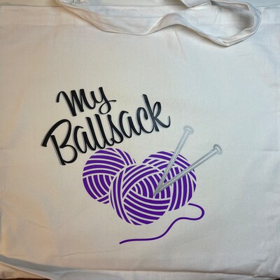 My Ballsack SVG Ball of Yarn, Crafting Bag, Knitting, Knit, Crocheting ...