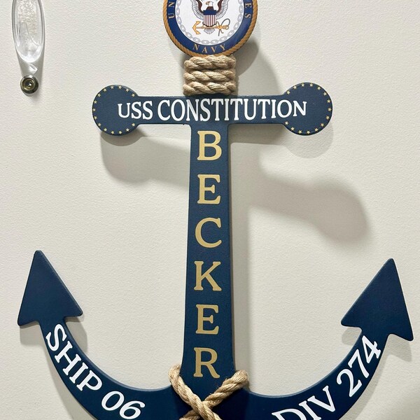 Personalized Navy Anchor Door Decoration: Graduation, Bootcamp, PIR ...