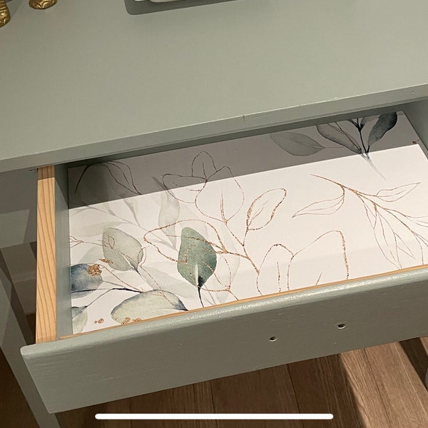 18-ft Wallpaper Roll | Green Gold Leaves Wallpaper | Eucalyptus ...