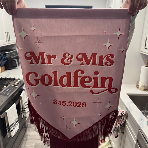 Personalized Velvet Wedding Banner Flag: Custom Event Signage - Etsy