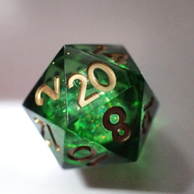 ENGRAVED Blue Sandstone Gemstone Polyhedral Dice Set: Hand Carved With ...