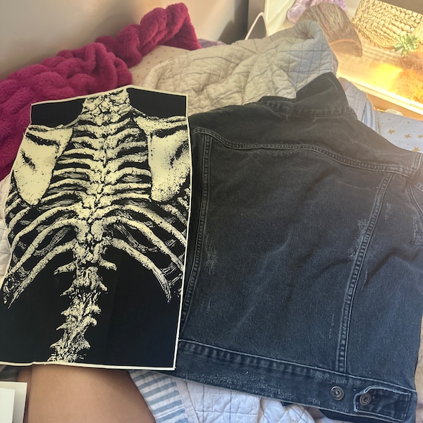 Ribcage Back Patch, Ribcage, Skeleton Patch, Bones Patch, Cloth Patch ...