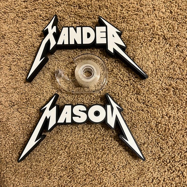 3d Printed Personalized Metal Rock Name Plate I 70s 80s I Desk Sign I ...