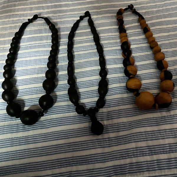 Hand-carved Ebony Wood Tasbih Necklace, Baye Fall Jewerely - Etsy