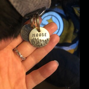 Personalized dog ID tag pet Hand stamped washer | Etsy
