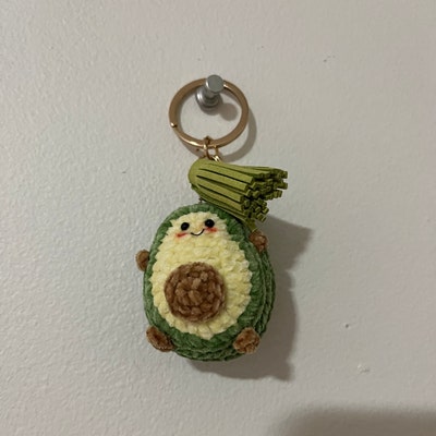 Amigurumi Avocado Keyring, Avocado Keychain, Crochet Avocado, Crochet ...