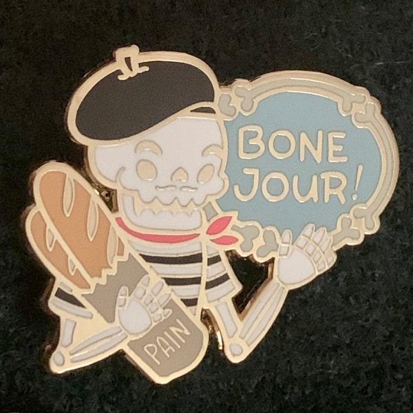 Bone Jour Skeleton Hard Enamel Pin - Etsy