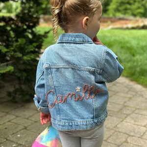 Custom Toddler Denim Jacket Hand Embroidered Baby Jacket Personalized ...