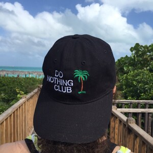 Do Nothing Club Black Cap With White Letters - Etsy