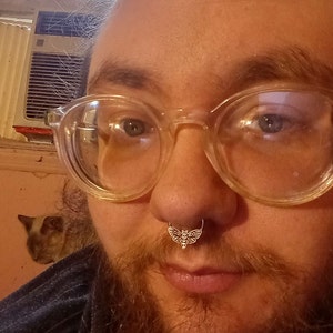 Skull Moth Ring for Septum & Daith Piercings, Death's Head Moth Captive ...