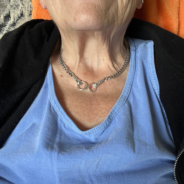 Silver Open Ended Hand Necklace, Hold on to Hope Necklace, Grasping ...