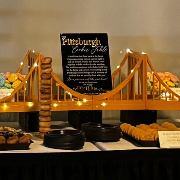 3D Mirror Pittsburgh Cookie Table Tradition Favors Clear Glass Look ...