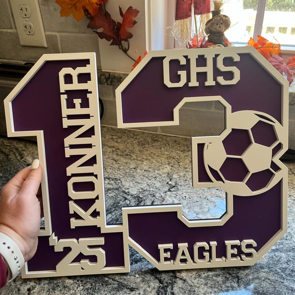Varsity Number Graduation Gift, Senior Athlete Gift, Graduation Decor ...