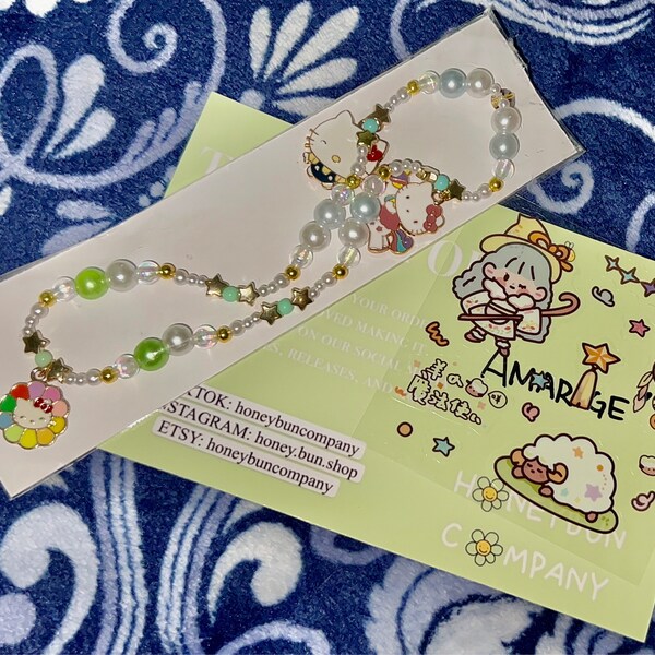 Duck Daisy Phone Strap/duck Daisy Flower Phone Charm/beaded Phone ...