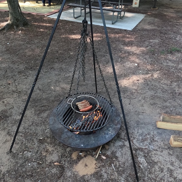 Heavy Duty, Hand Forged, Fire Pit Stake Grill. SHIPS FROM USA - Etsy