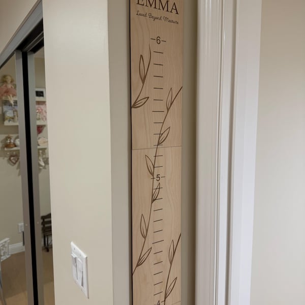 Personalized Wooden Growth Chart: Woodland Wildflower Nursery Decor - Etsy