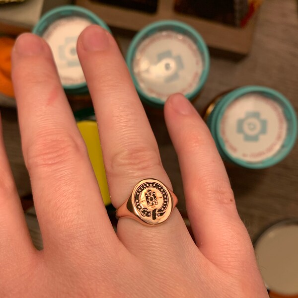 Sterling Silver Graduation Ring: Custom School Emblem, Class Ring - Etsy