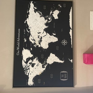 Personalized World Map, Custom Push Pin Map on Canvas, Travel Gift for ...