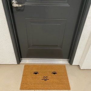 Face Doormat . Welcome Mat . Gift for Her . Coir Mat . Custom Door Mat ...