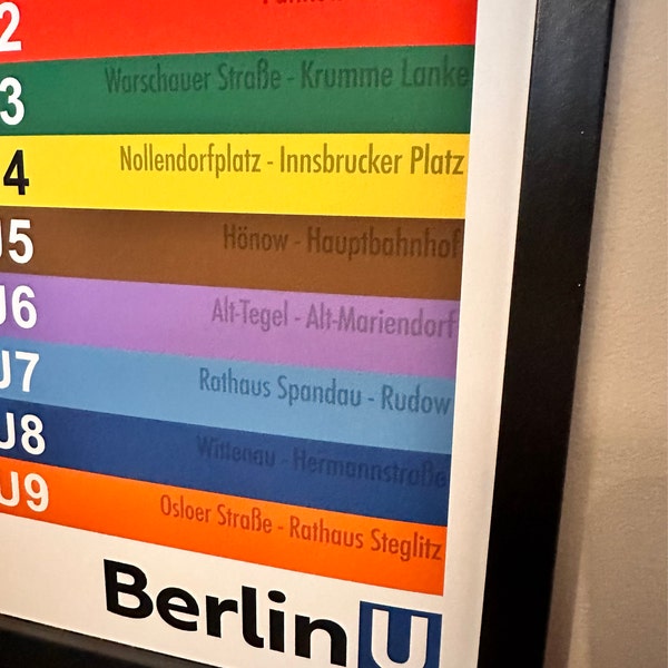 Berlin U-bahn Map Poster Berlin Rapid Transit Germany Gift for Him ...
