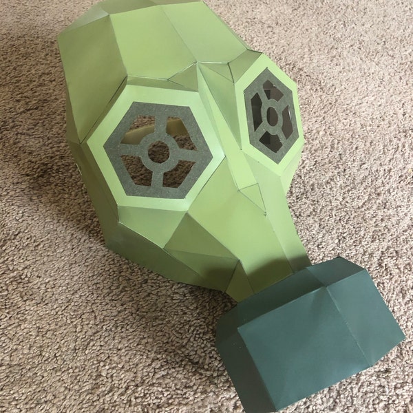Gas Mask Papercraft Mask Template, 3D Low Poly Paper Mask, Unique ...