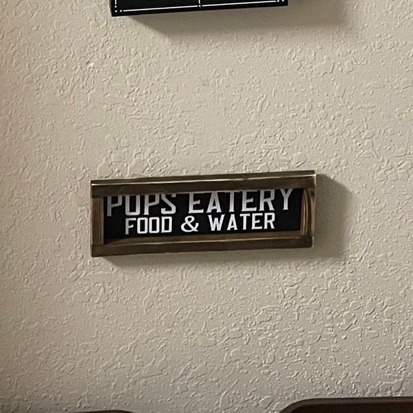 Pups Eatery Food & Water Dog Food Sign - Long Pet Food Wall Hanging ...
