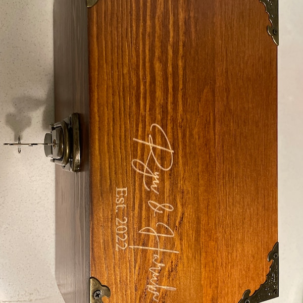 Personalized Wooden Gift Box With Lock & Key , Engraved Wood Jewelry ...