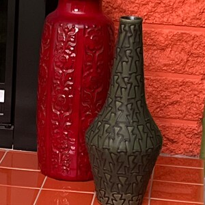 Ü Keramik Vintage Mid Century Matte Glazed Teal & White West German ...