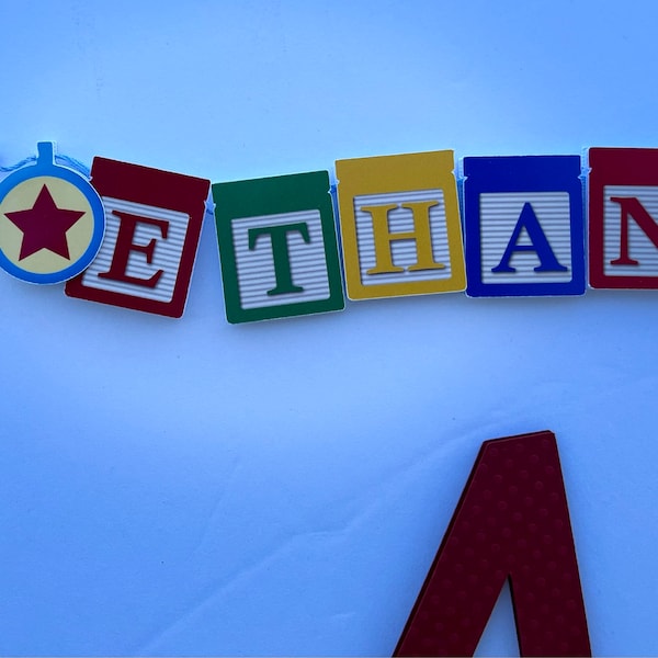 Toy Story Alphabet Blocks Birthday Party Bunting / " Name " Bunting ...