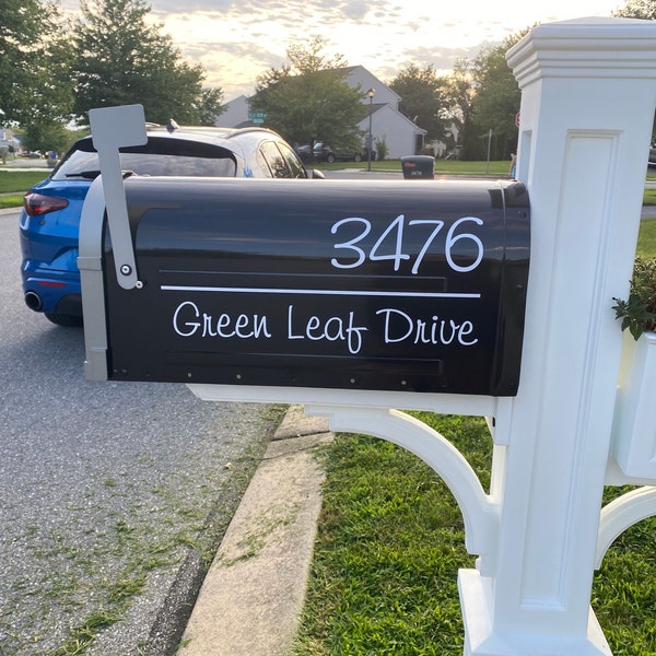 Personalized Mailbox Numbers - Street Address Vinyl Decal - Custom ...