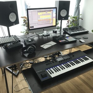 PIANO-DRAWER Desk With Wooden Legs and Dark Brown Bakelite - Etsy