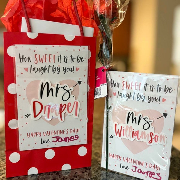 Custom Teacher Valentines Day Sticker + Valentines Gift for Teacher ...