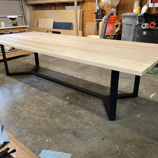 Chevron Table Base - Heavy Duty Frame - Stone Table Base - Metal Table ...