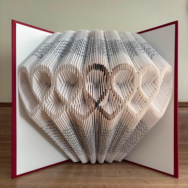 Rhombus BOOK FOLDING PATTERN + Instructions - Book Fold - Folded Book ...
