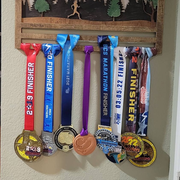 Medal Display Female Running Marathon, Custom Hanger, Gift for Her ...