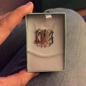 Monogrammed gifts Monogram Necklace 1 inch Personalized | Etsy