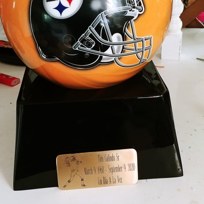 Football Cremation Urn With Optional Pittsburgh Steelers Ball Decor and ...