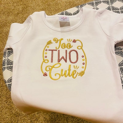 Too Two Cute Second Digital Machine Embroidery Design 4 Sizes, 2nd ...
