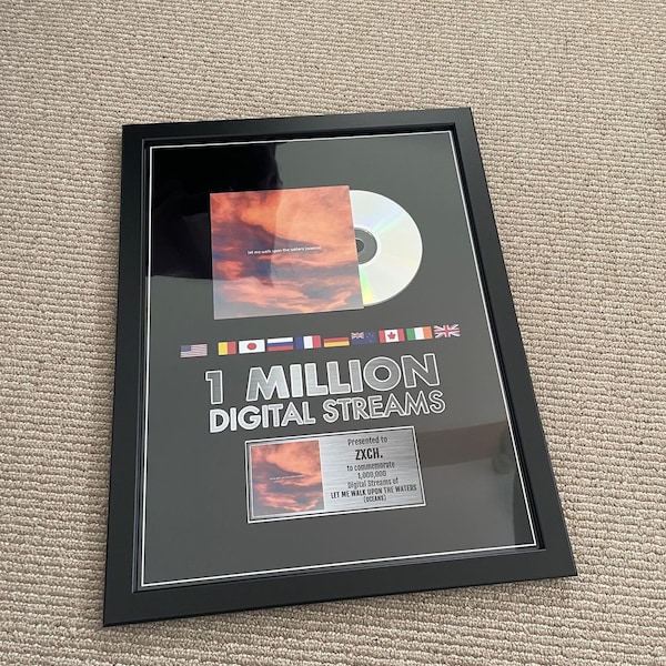 MUSIC STREAMING AWARD, Custom Vinyl Record, Award, Vinyl Record Plaque ...