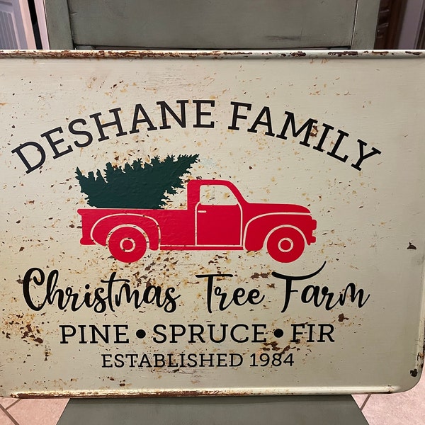 Christmas Tree Sign | Personalized Family Christmas Trees | Pine Spruce ...
