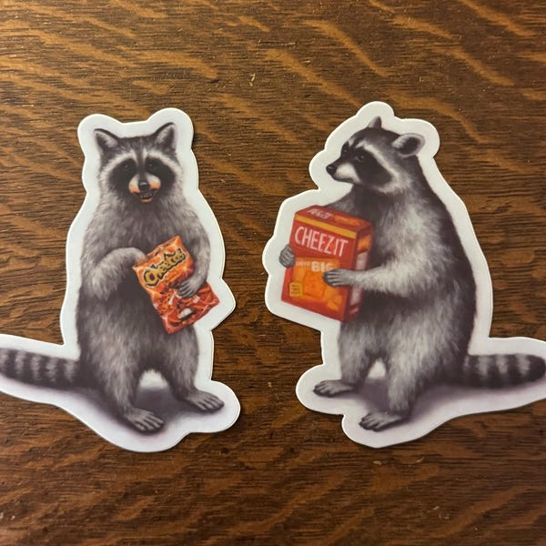Funny Raccoon Sticker With Original Raccoon Art by Sarah Becktel ...