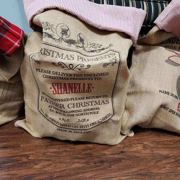 Christmas Mini Sack – Small Personalised Christmas Sack – Christmas ...