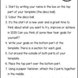 New Year 2026 Disco Ball Goal Setting Writing Kids Craft Activity ...