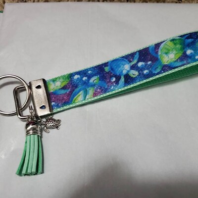 Sea Turtle Key Fob Sea Turtle Keychain Sea Turtle Wristlet Marine ...